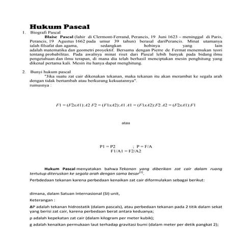 Hukum pascal | DOCX