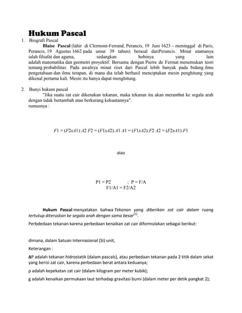 Ppt hukum pascal | PPTX