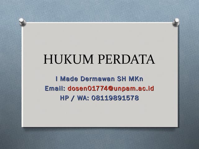 Hukum Perdata Pertemuan Ke empat (4). Kelas C.pptx