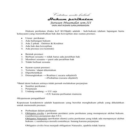 Hukum perikatan | DOCX
