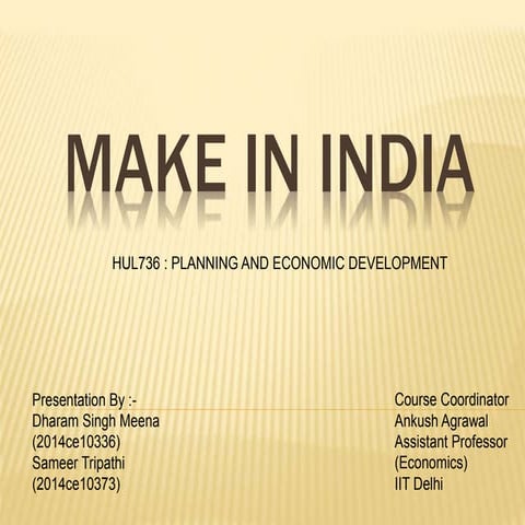 Make in India economics project grade 12 | PDF