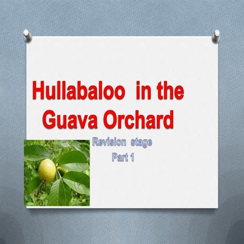 HULLABALOO IN THE GUAVA ORCHARD- characters | PPT