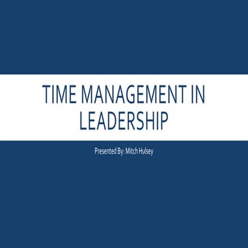 Time Management in Leadership | PPTX