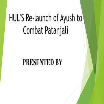 Hul’s re launch of ayush to combat patanjali | PPT