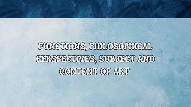 Art Appreciation: Subject and Content ; Kinds and Sources of Subjects ...