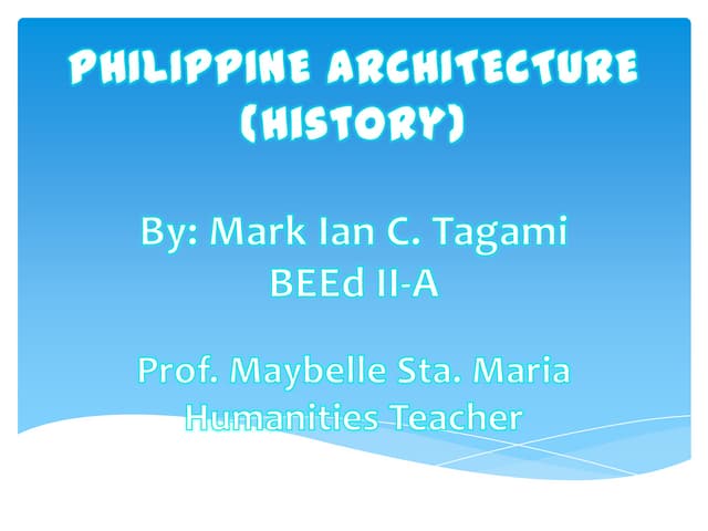 Hoa 4 - Philippine Architecture 1 | PDF