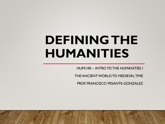 Introduction to the Humanities I: References | PPT
