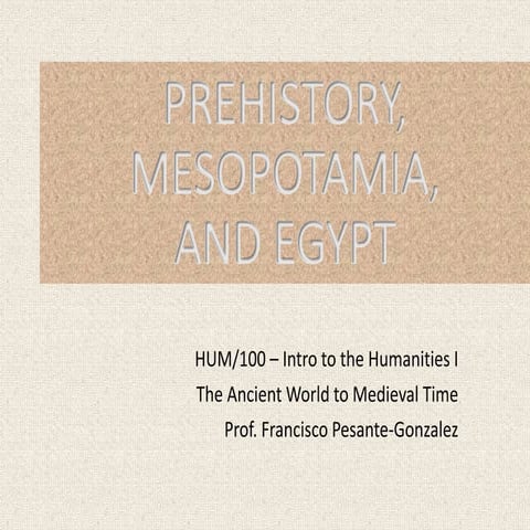 HUM-100: PREHISTORY, MESOPOTAMIA, AND EGYPT (PT. 2) | PDF