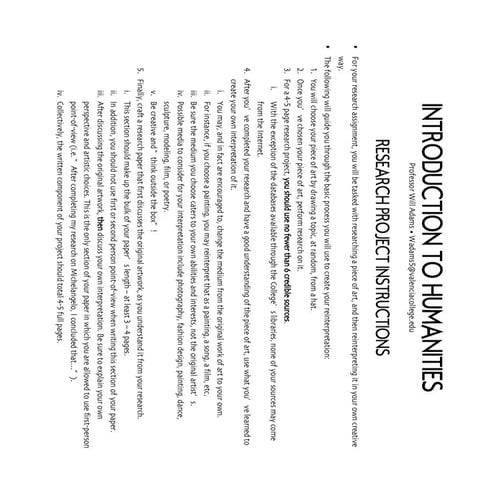 Arh2050 1745 research project instructions | PDF