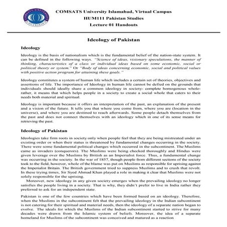 Hum111 handouts lecture 01 | PDF