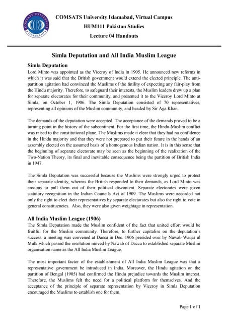 5. Simla deputation, 1906.pptx which is a very important conference in ...