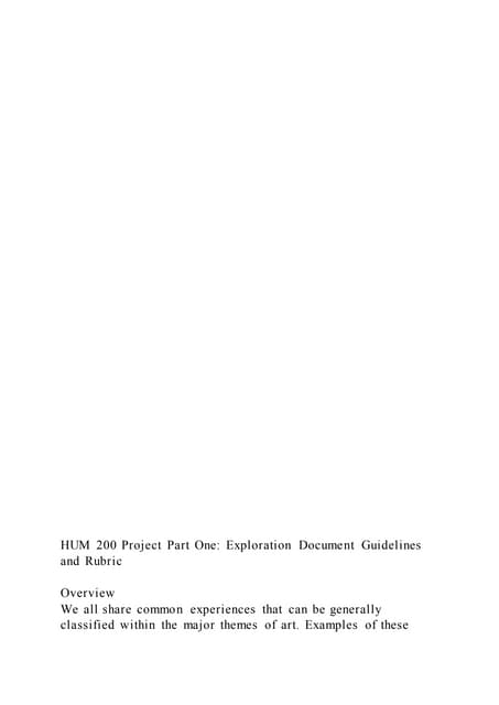HUM 200 Project Part Two | DOCX