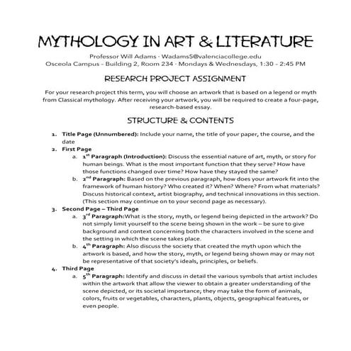 Hum2310 fa2016 research project instructions mla guide | PDF