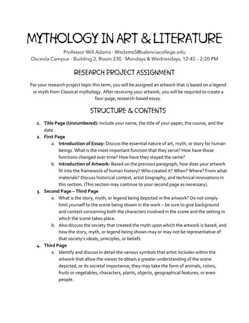 Arh2050 fa2015 research project packet | PDF