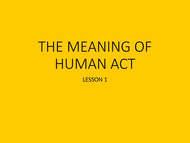 Human acts | PPTX