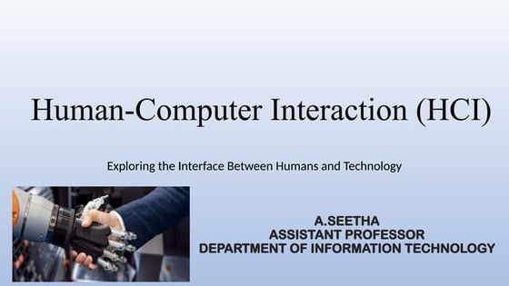 Human Computer Interaction Hci Pptx Computing Technology