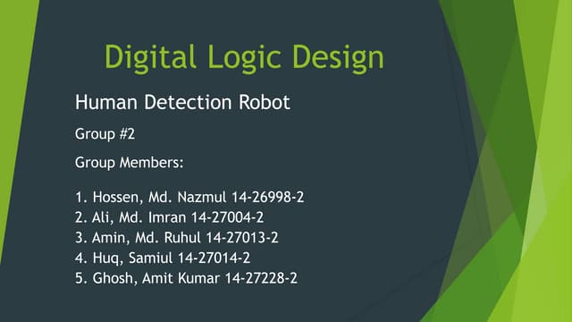 Human Detection Robot Pptx Robotics Technology And Computing