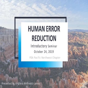 human error reduction PDA Pacific northwest | PPT