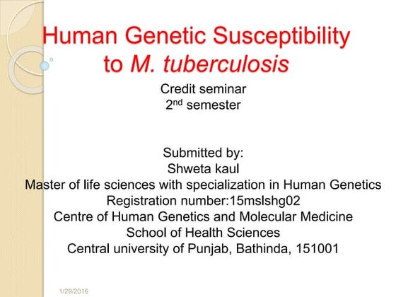 Human genetics of tuberculosis | PPT
