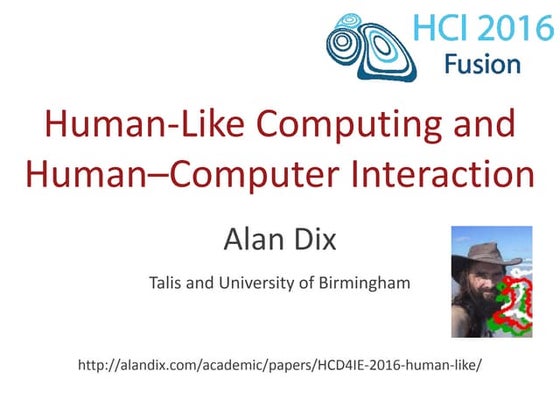 Seeking the human in human-like computing | PPT