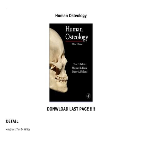 Human Osteology | PDF
