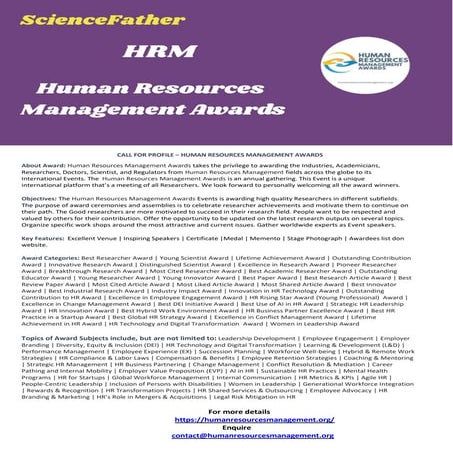 2nd Edition of Human Resources Management Awards | PDF