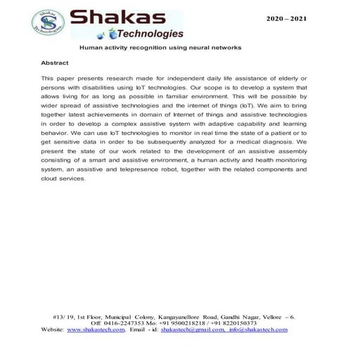 Human activity recognition using neural networks | PDF