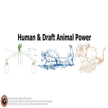 Human and Draft animal Power | PDF