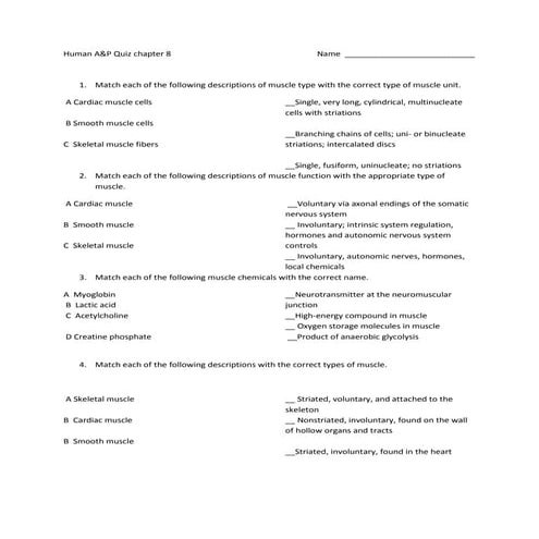 Human a&p quiz chapter 9 (1) | DOCX