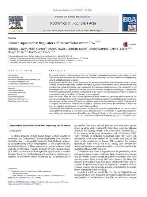 Aquaporins | PPTX | Chemistry | Science