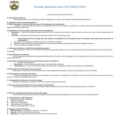 HUMAN BEHAVIOR AND VICTIMOLOGY NOTES.docx