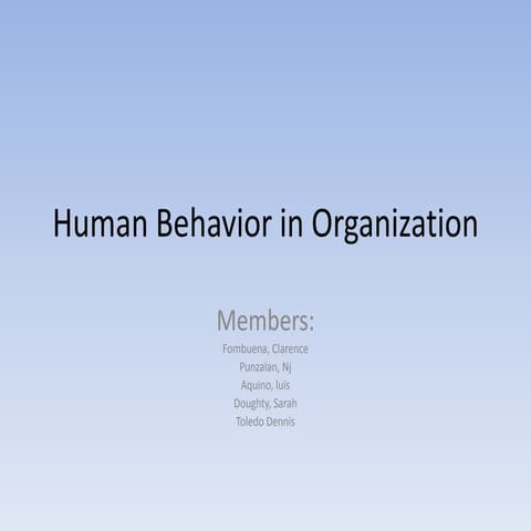 Human behavior in organization | PPTX
