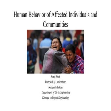 Human behavior of affected individuals and communities | PPTX | Geology ...