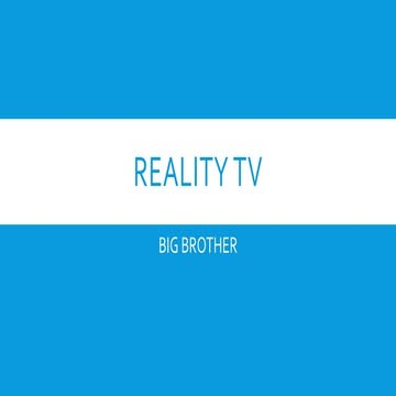 Reality TV Genre Research | PPT