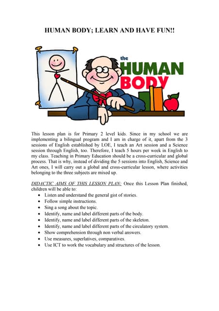 Lesson plan-in-science- (PARTS OF THE BODY) | PDF