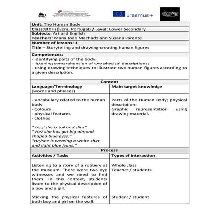 Human body pt lower secondary level lesson 4 | PDF
