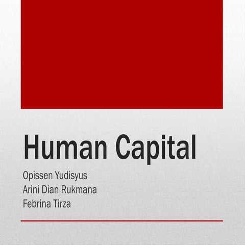 Human capital ( mutu modal manusia) | PDF