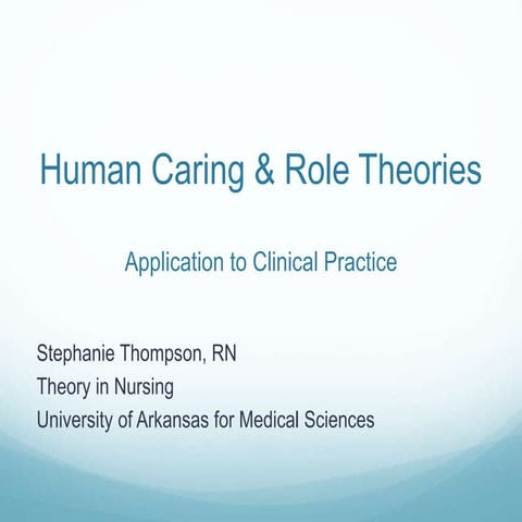 Human caring and role theories | PPTX