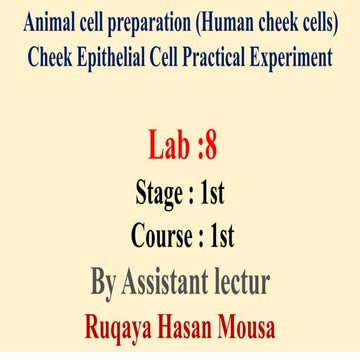 Human cell preparation biology lab for first | PDF
