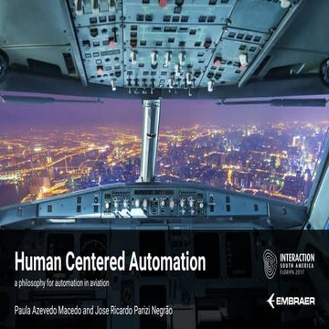 Human Centered Automation A Philosophy For Automation In Aviation Pdf Artificial