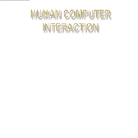 Human Computer Interaction Ppt