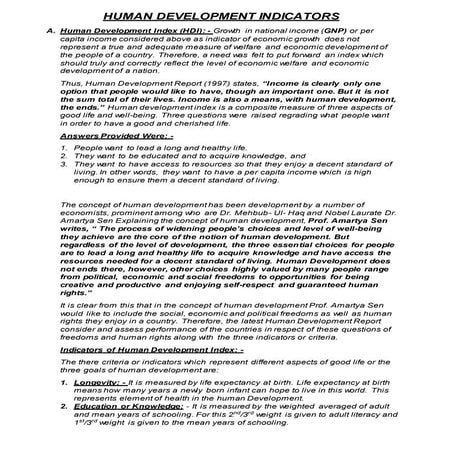 Human development indicators | DOCX