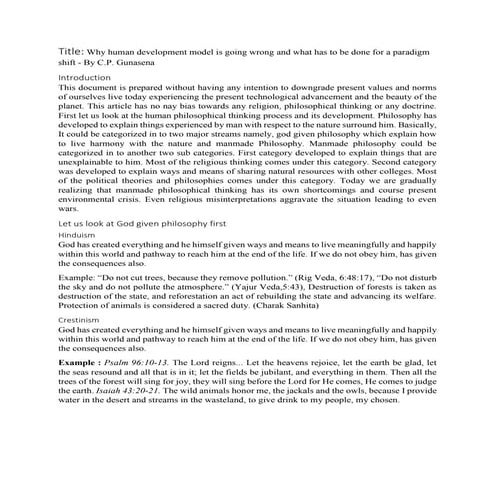 Human development model and paradigm change | PDF