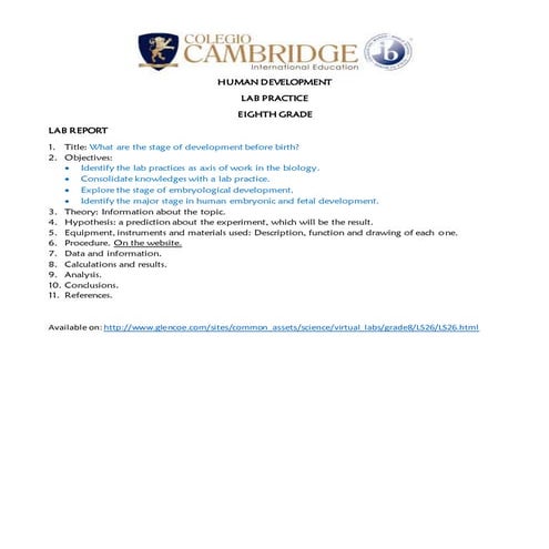 Human development virtual lab | PDF