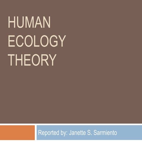 Human ecology theory | PPTX