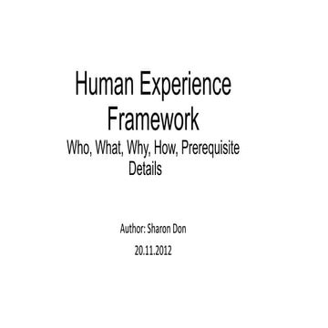 Human Experience Framework | PDF