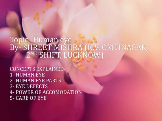 HUMAN EYE AND ITS DEFECTS | PPTX | Eye and Vision Conditions | Diseases ...