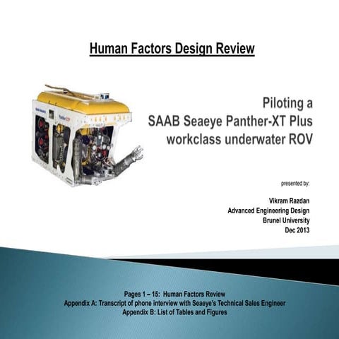 Human factors design review - ROV piloting - presentation | PPSX