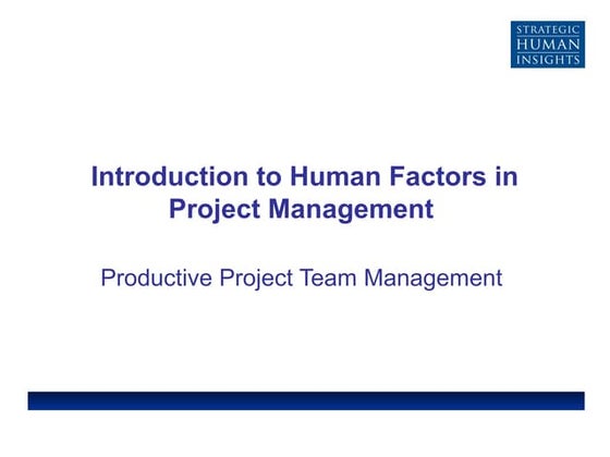 Human aspect of project management | PDF