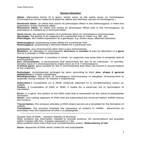 Human Genetics & Evolution | PDF